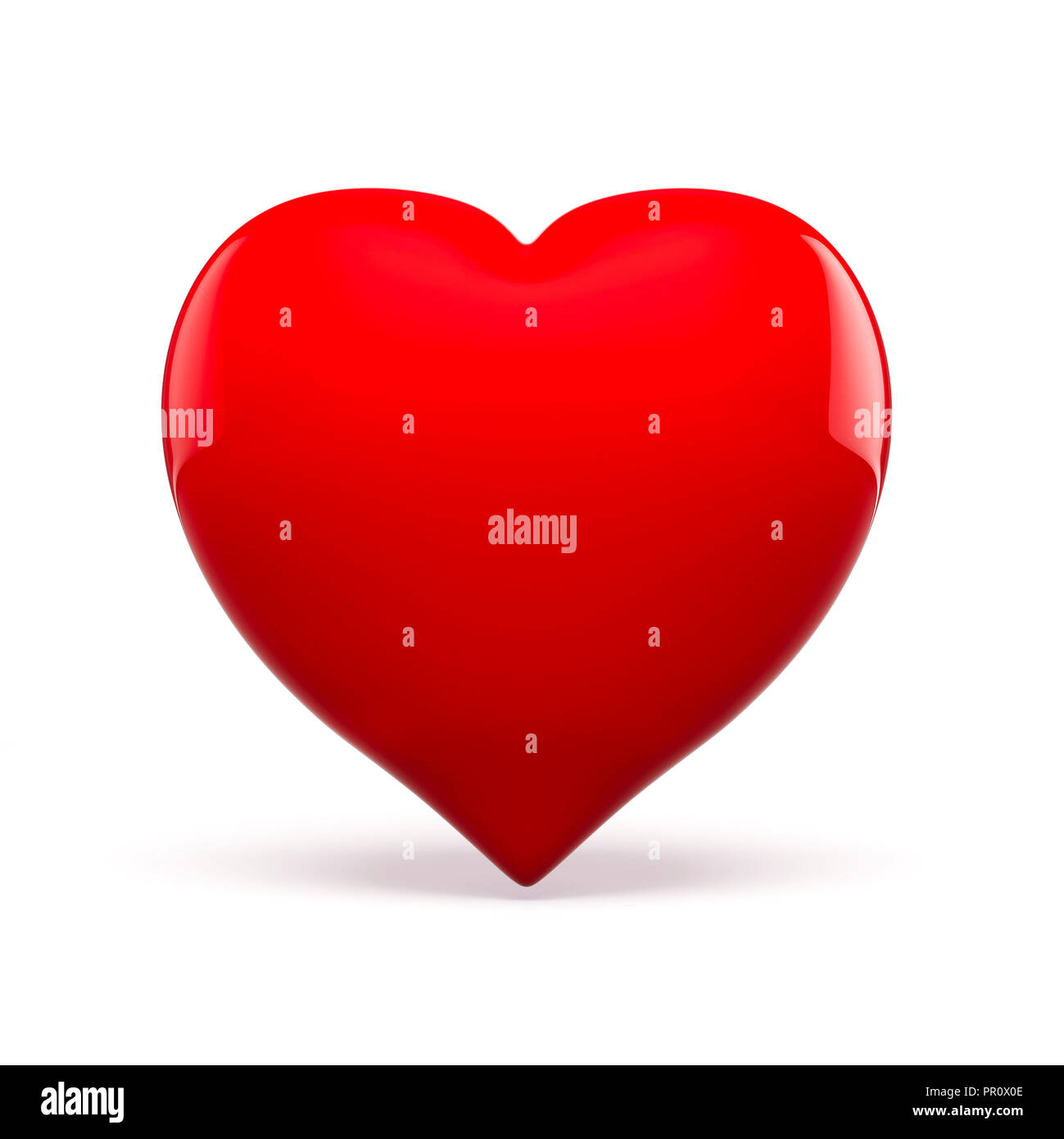 3d red heart on white background Stock Photo - Alamy