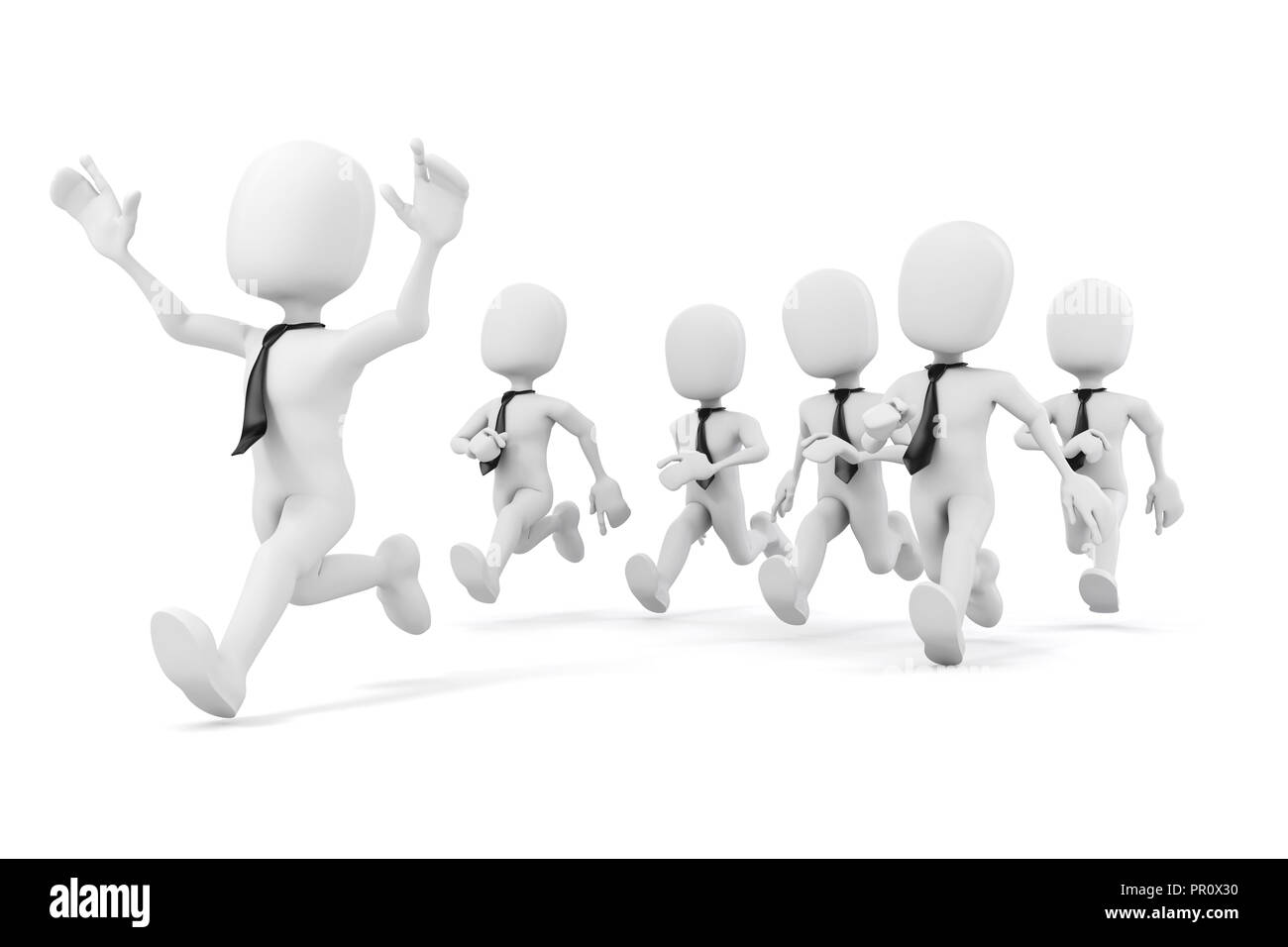 3d man race for success, business competition Stock Photo - Alamy