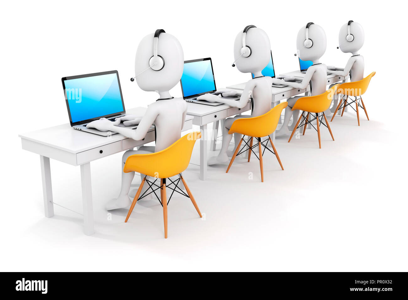 Call center staff work Cut Out Stock Images & Pictures - Alamy