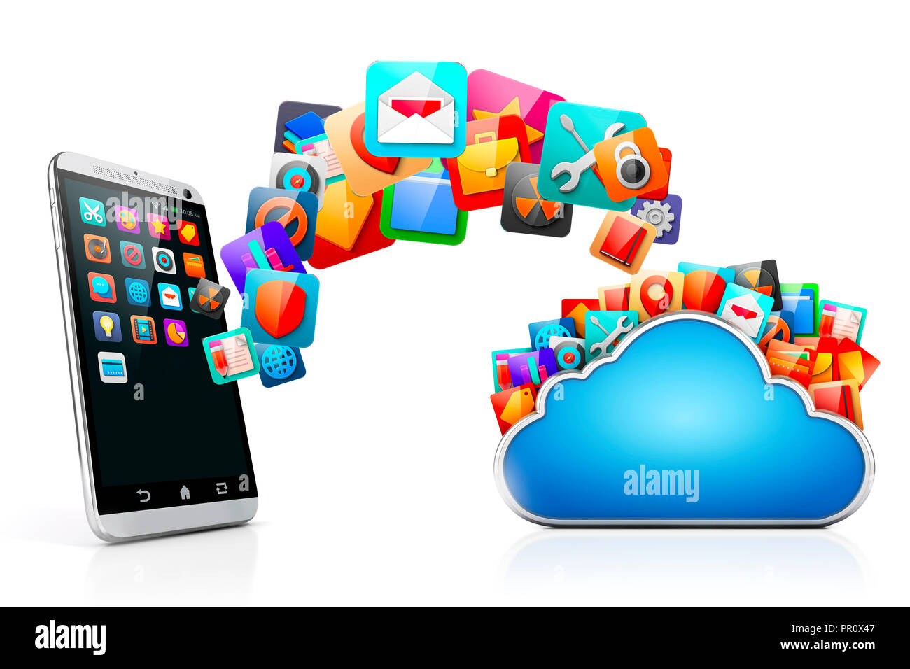 3d render mobile app Cut Out Stock Images & Pictures - Alamy