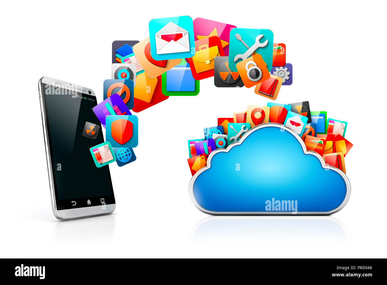Touchscreen smart phone cloud hi-res stock photography and images - Alamy