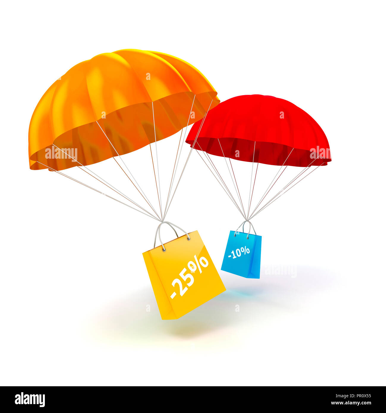 3d parachute and shopping bag Stock Photo - Alamy