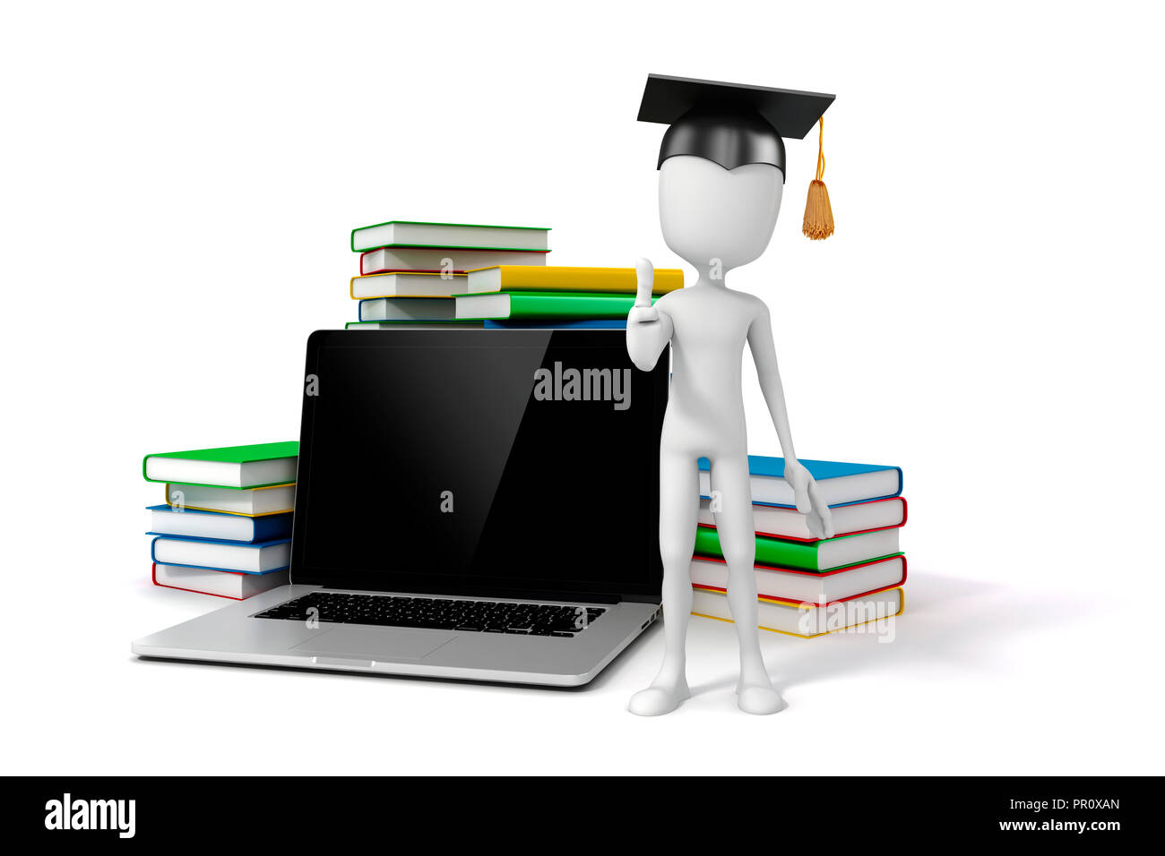 3d man and books, education concept Stock Photo - Alamy