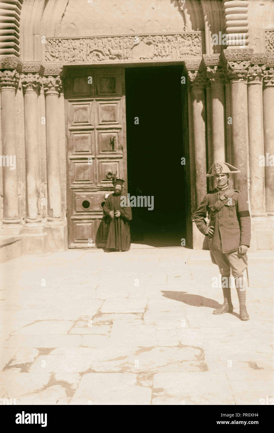 Italian guard at the Church of the Holy Sepulchre. 1917, Jerusalem ...