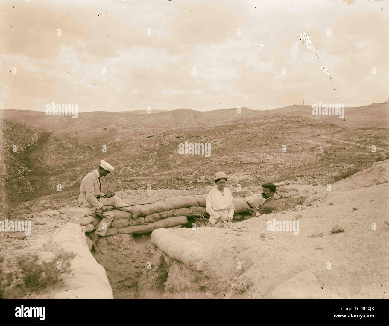 People visiting trenches, probably outside Jerusalem. 1920, Israel ...