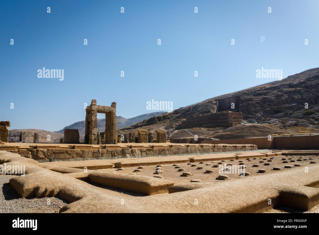 Persepolis in Iran. View of the ancient ruins, UNESCO site Stock Photo ...