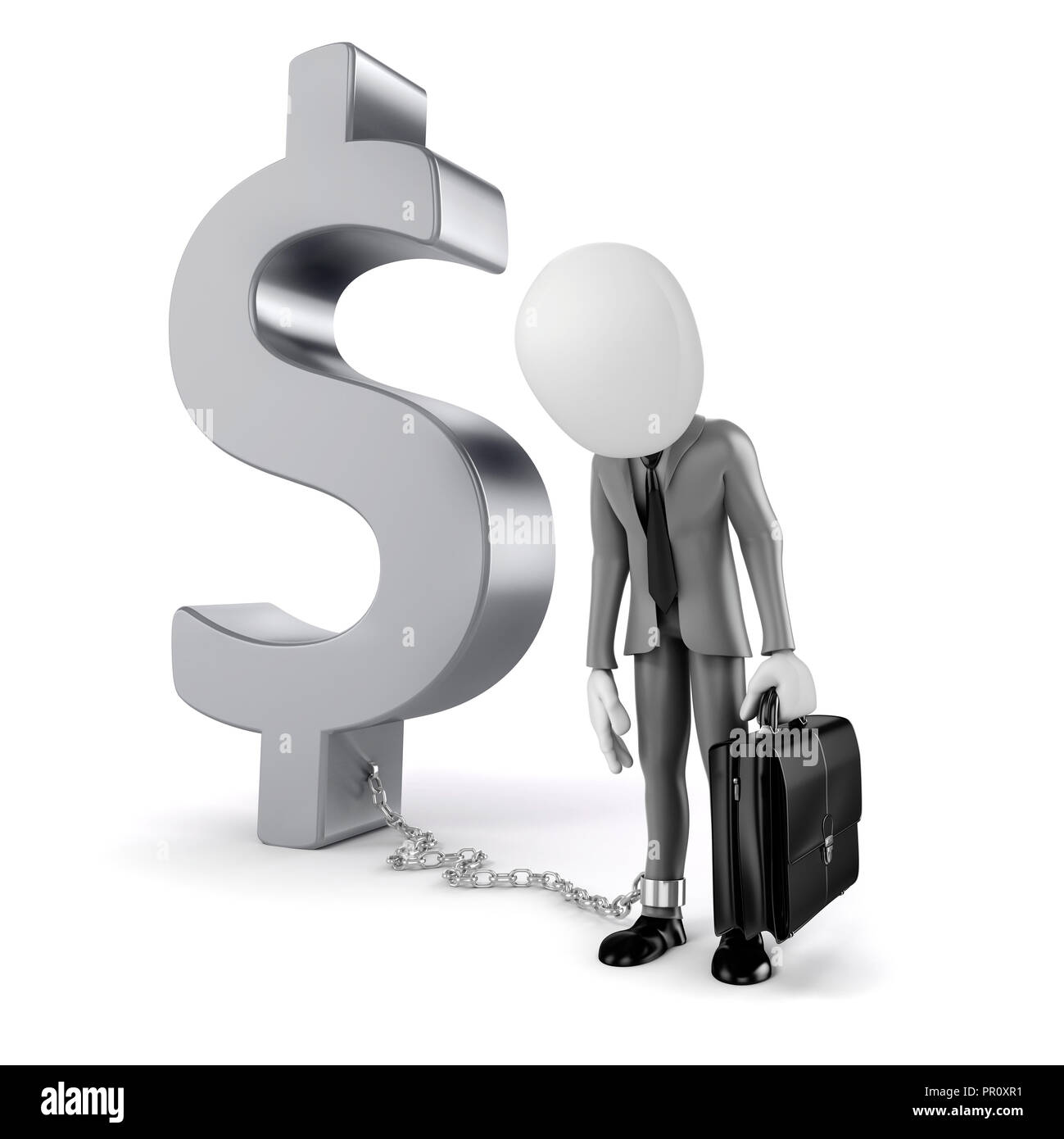 3d man with chain standing near dollar symbol Stock Photo - Alamy