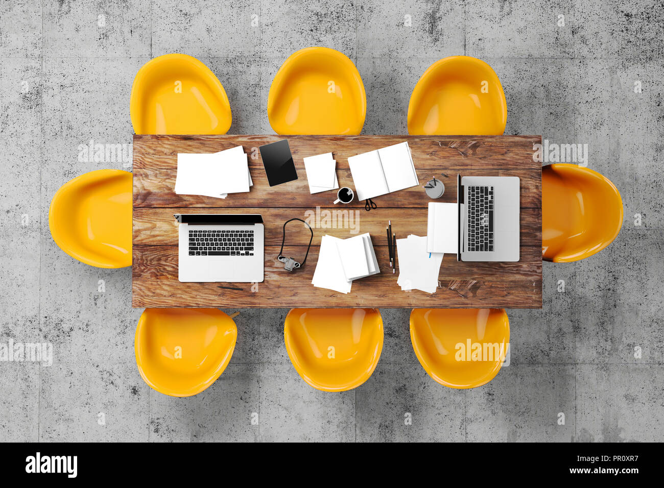 3d modern computer workplace Stock Photo - Alamy