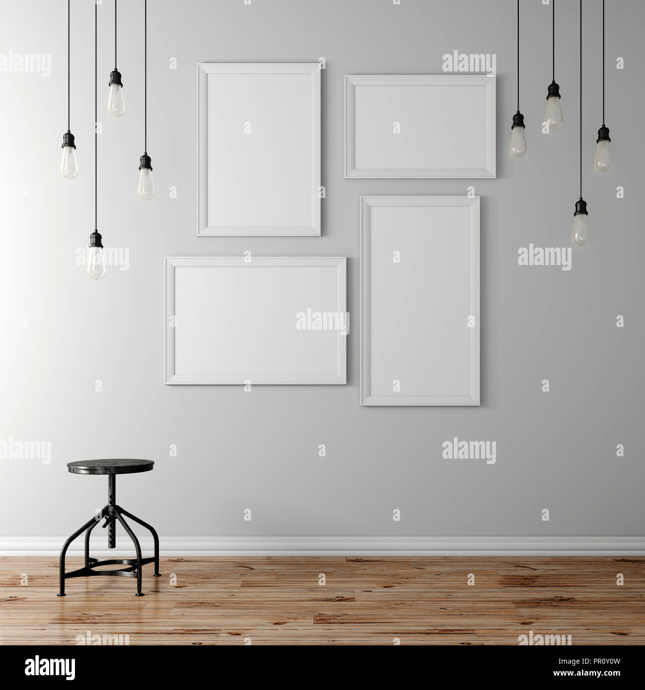 Realistic light bulbs frame hi-res stock photography and images - Alamy