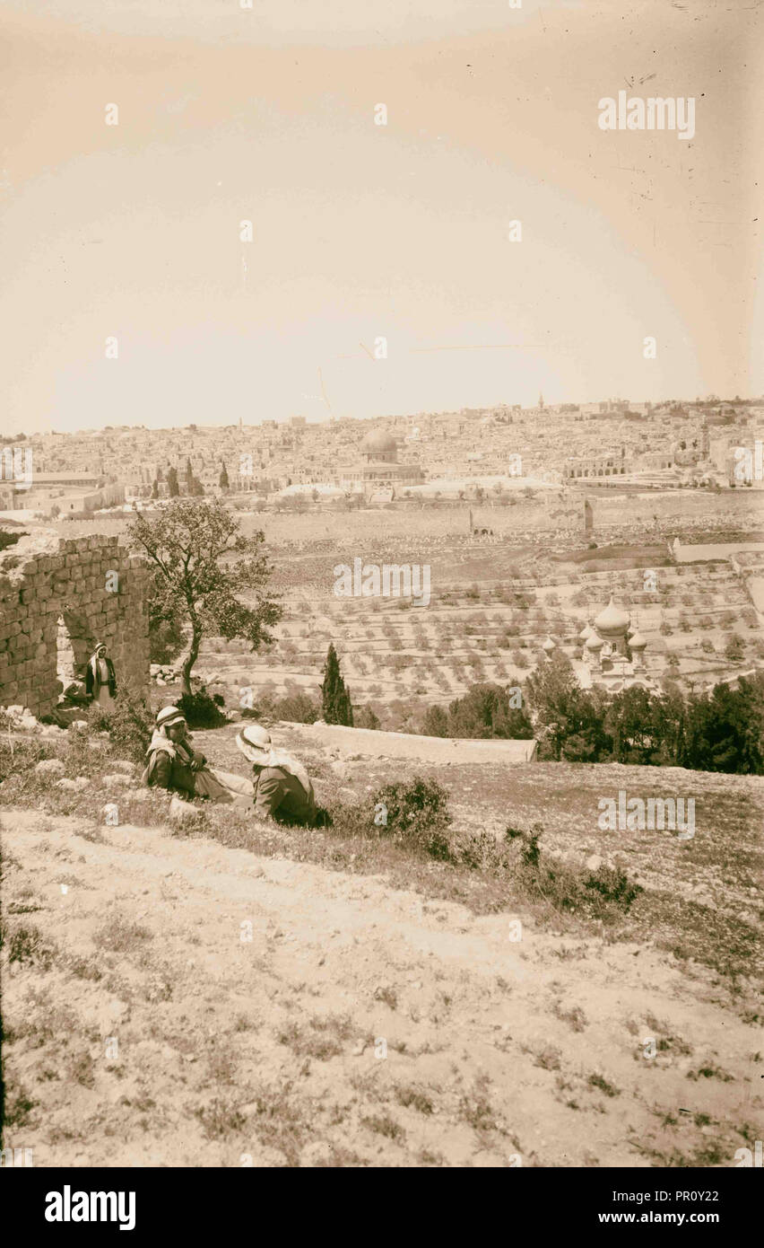 Mount of Olives, Bethany, Jerusalem from Olivet. 1900, Jerusalem ...
