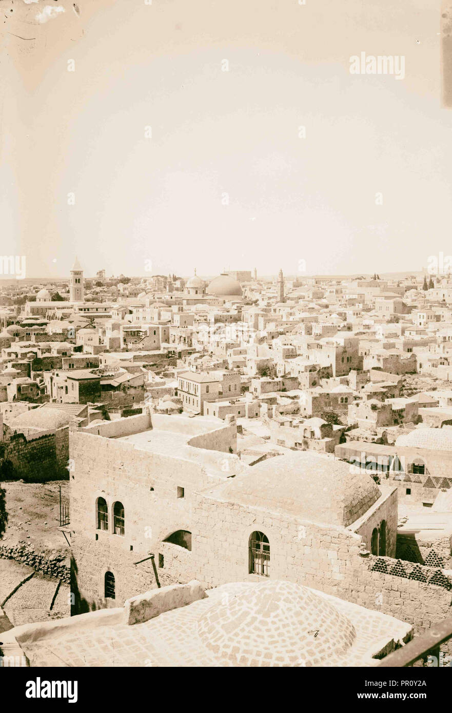 Mount of Olives, Bethany, Jerusalem from Bezetha. 1900, Jerusalem ...
