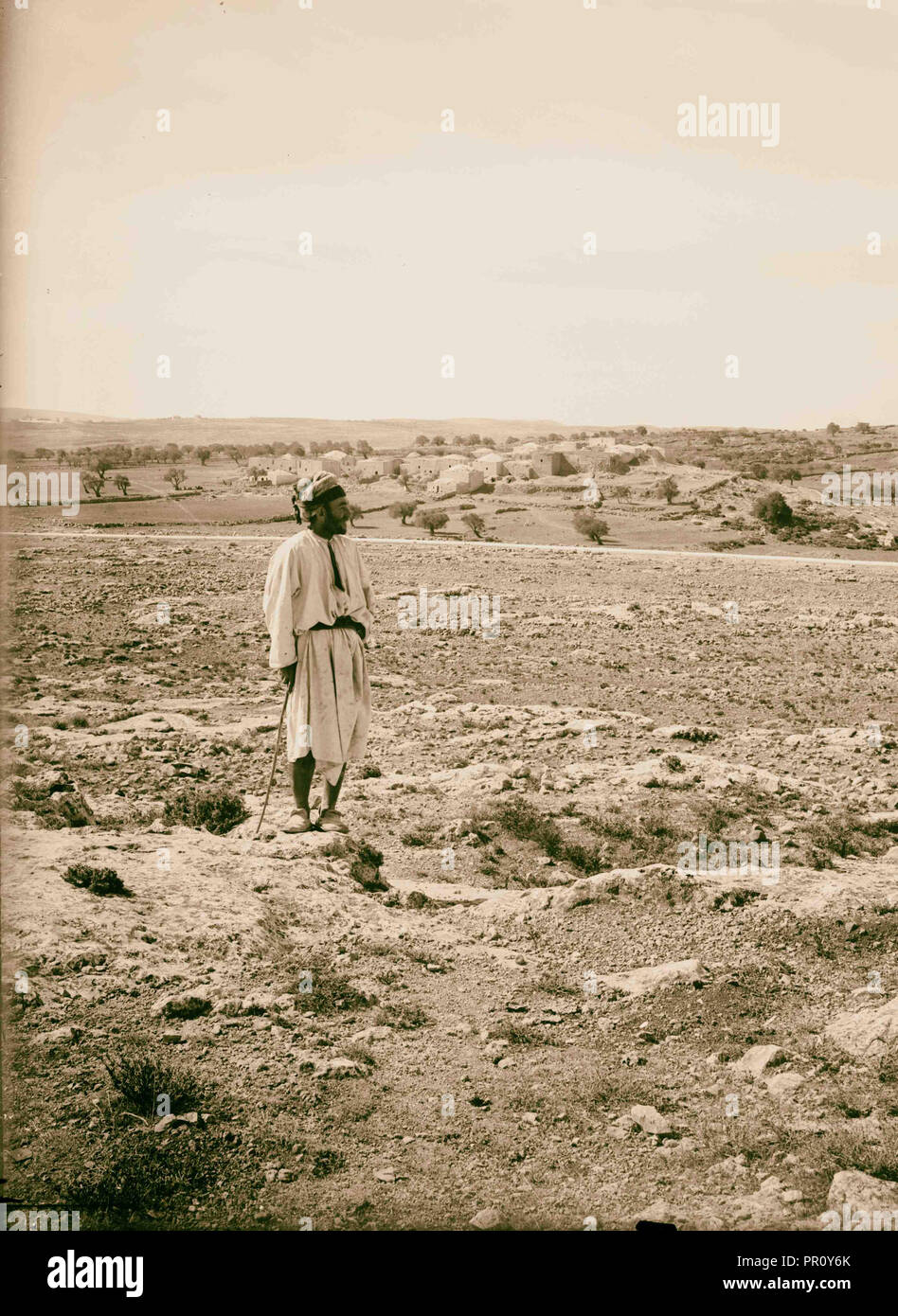 Northern views. Nob (Shafat), home of the priests. 1900, Israel Stock ...
