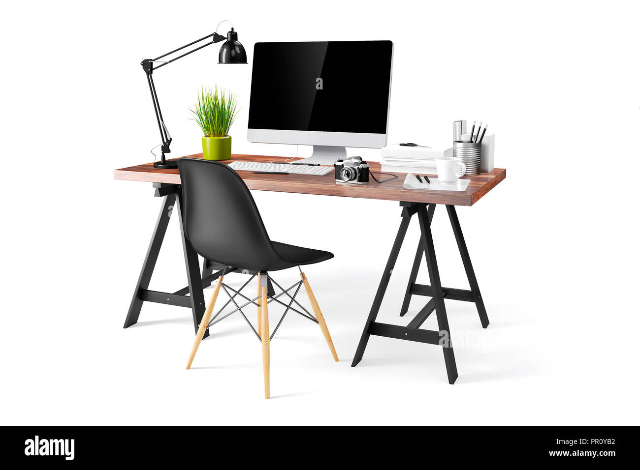 Modern loft workspace interior Cut Out Stock Images & Pictures - Alamy