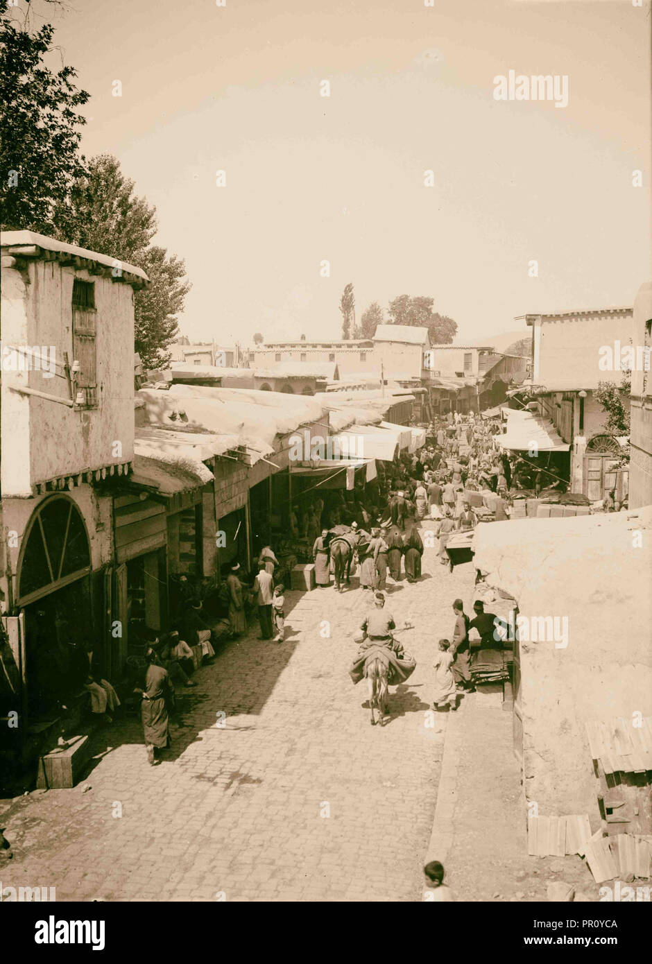 Damascus (Esh-Sham). Street scene in old Damascus. 1900, Syria ...