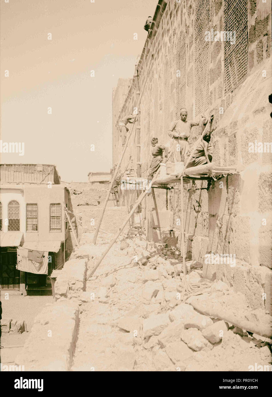 Damascus (Esh-Sham). Repairing the old mosque. 1900, Syria, Damascus ...