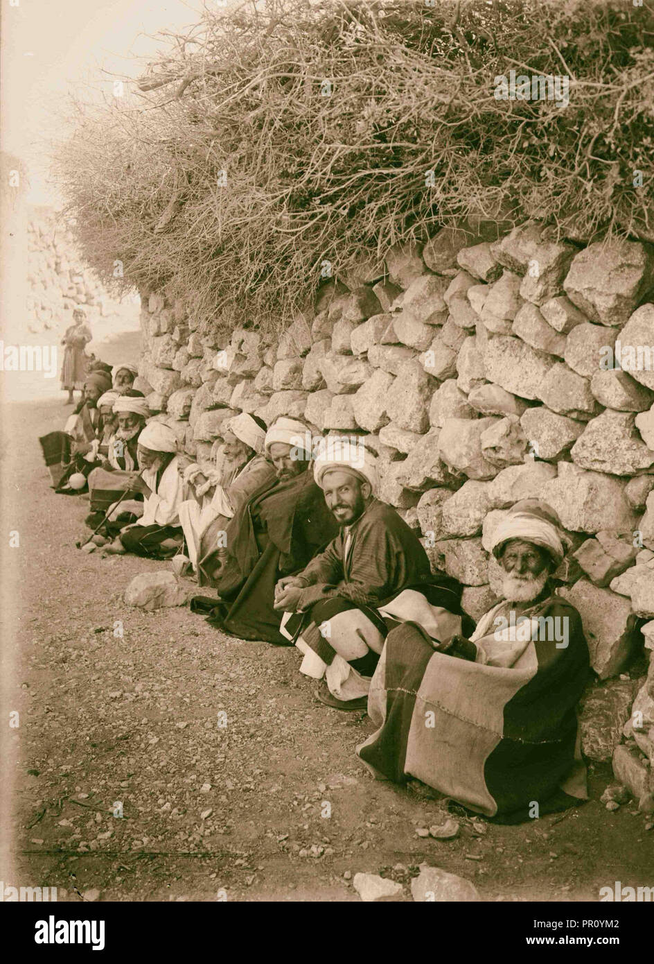 Old men of Beeroth. 1900, West Bank, Bīrah Stock Photo - Alamy