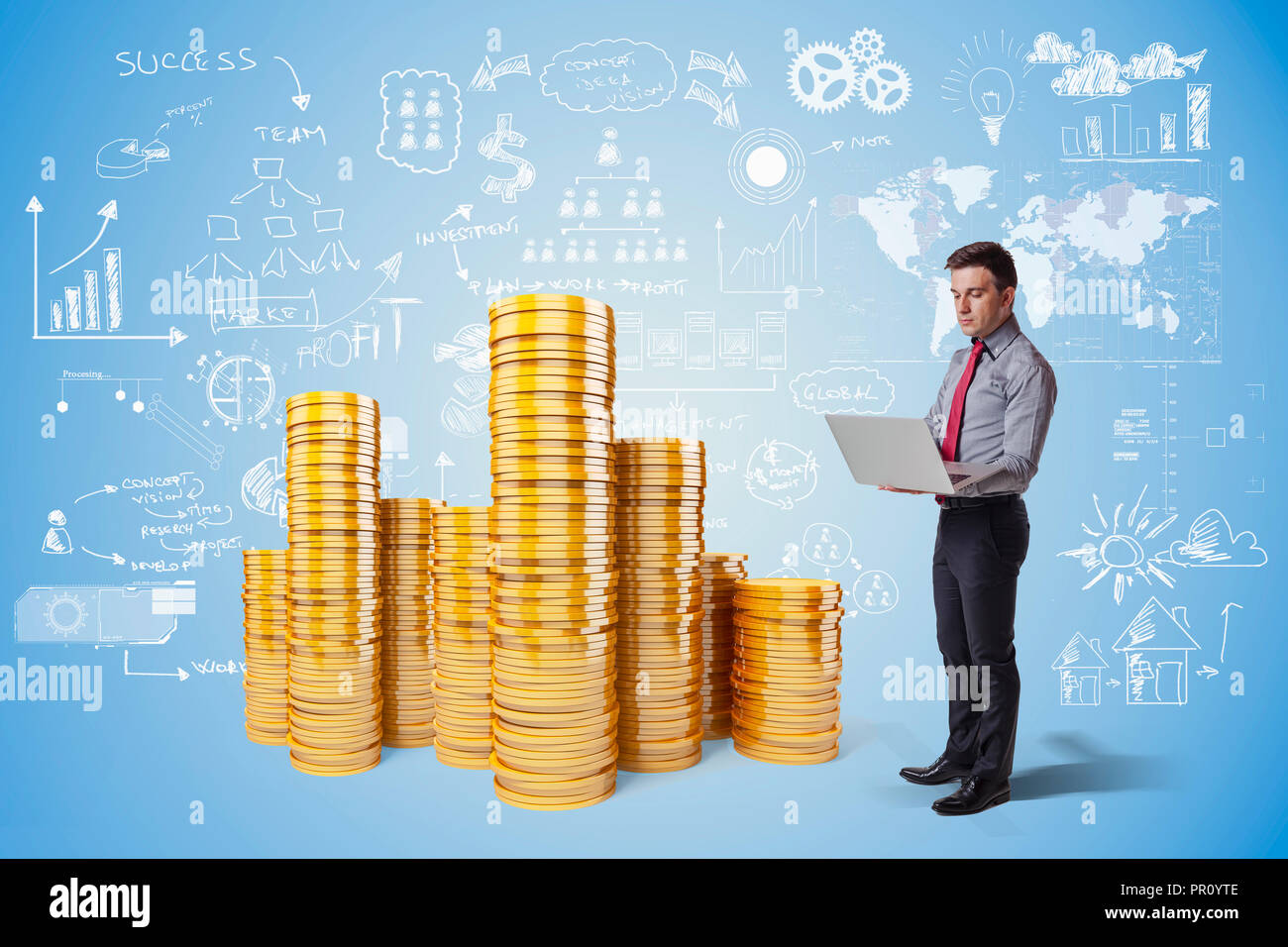 Creative business man gold hi-res stock photography and images - Alamy