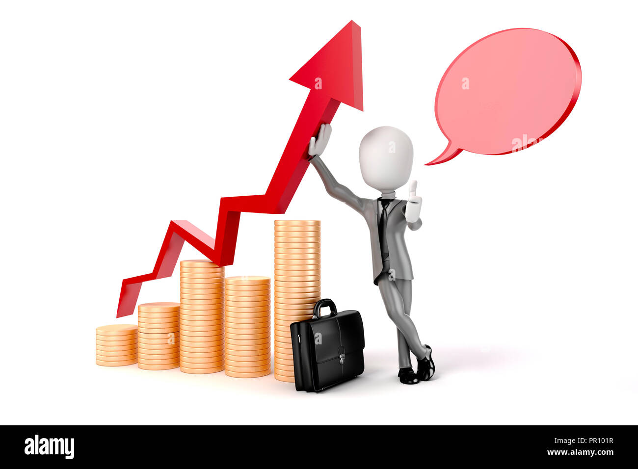 3d man businessman, success in business concept Stock Photo - Alamy