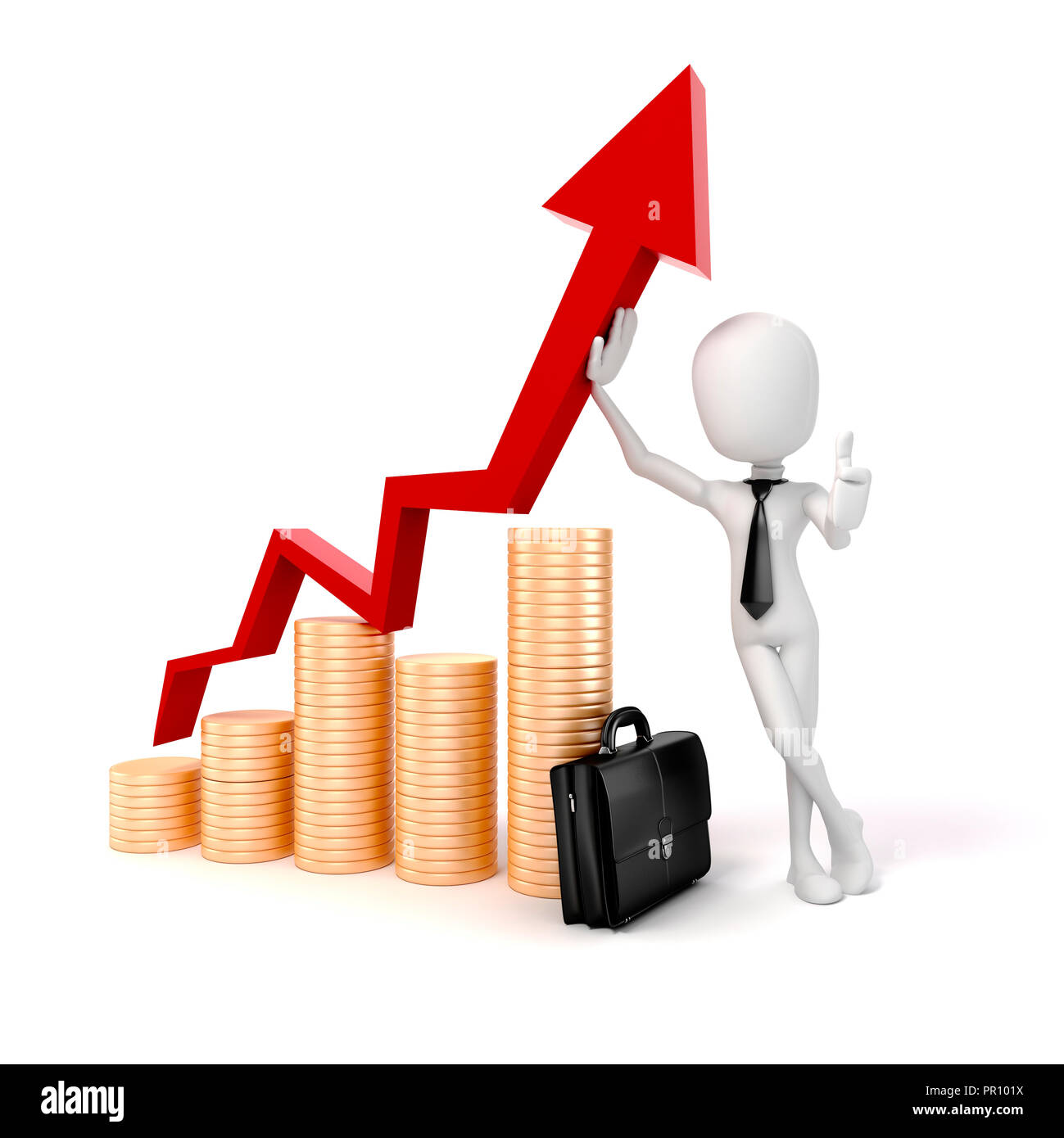 3d man businessman, success in business concept Stock Photo - Alamy
