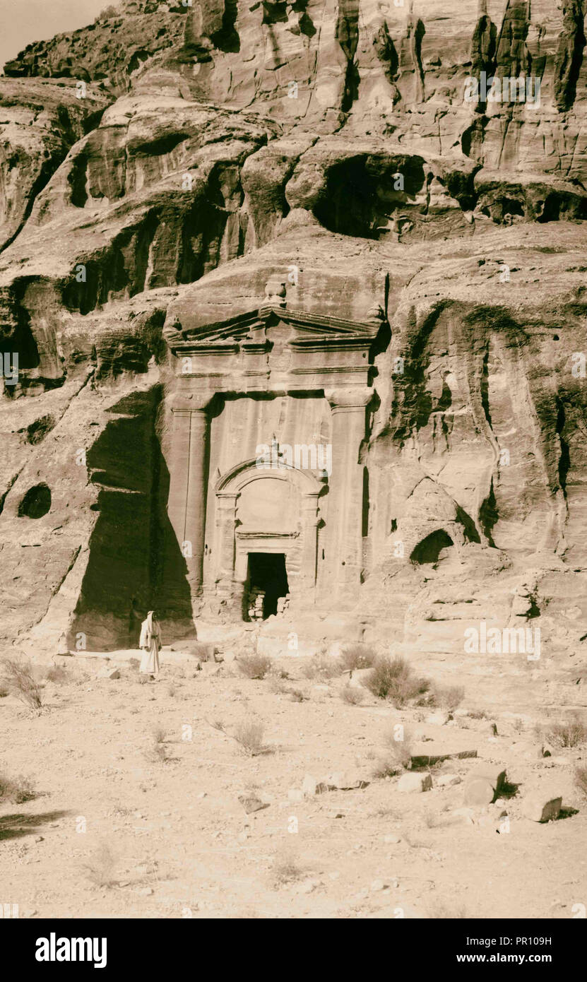 Petra in Transjordan. Tomb with three urns. 1900, Jordan, Petra ...