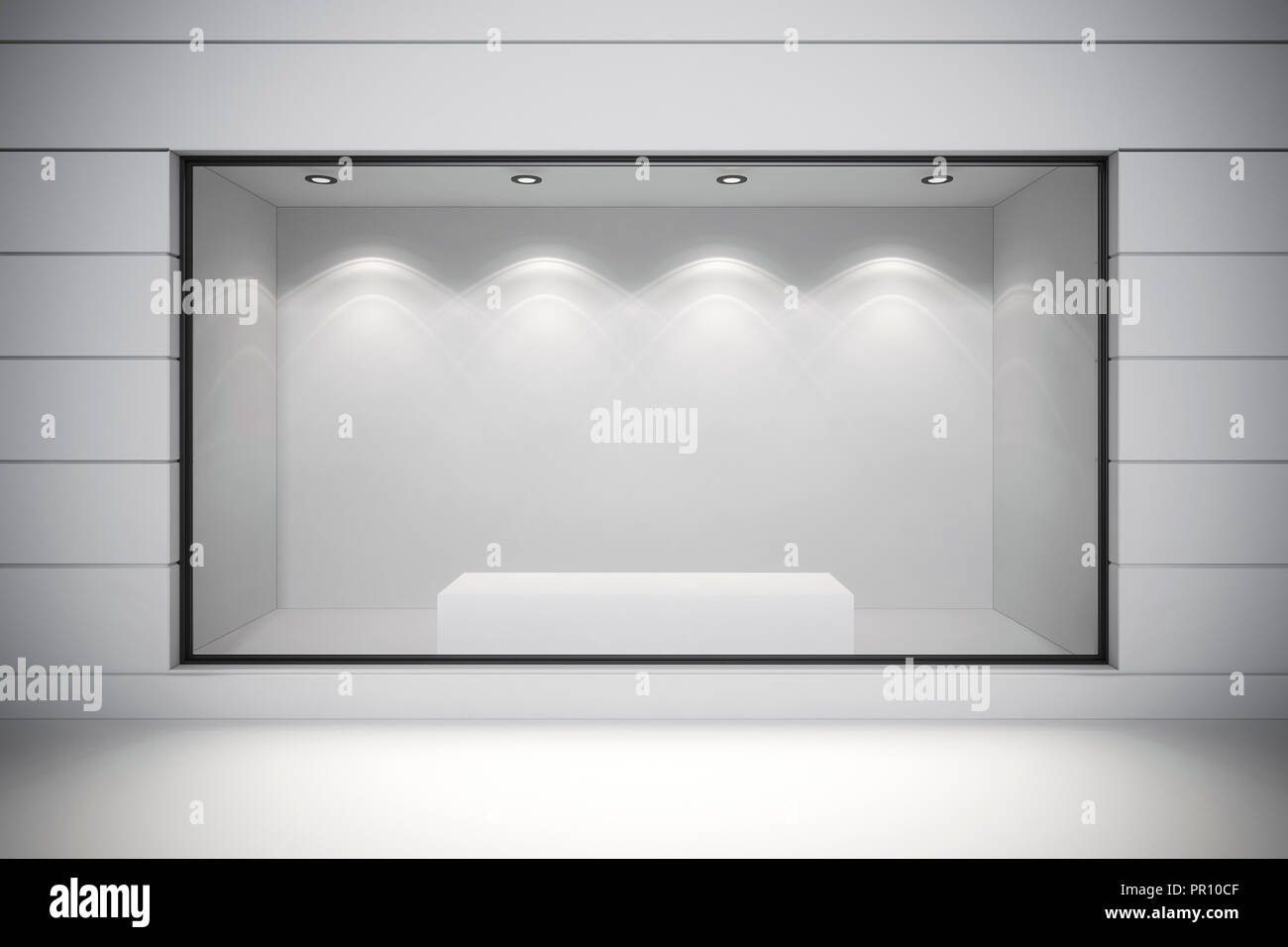 3d store front with big windows Stock Photo - Alamy
