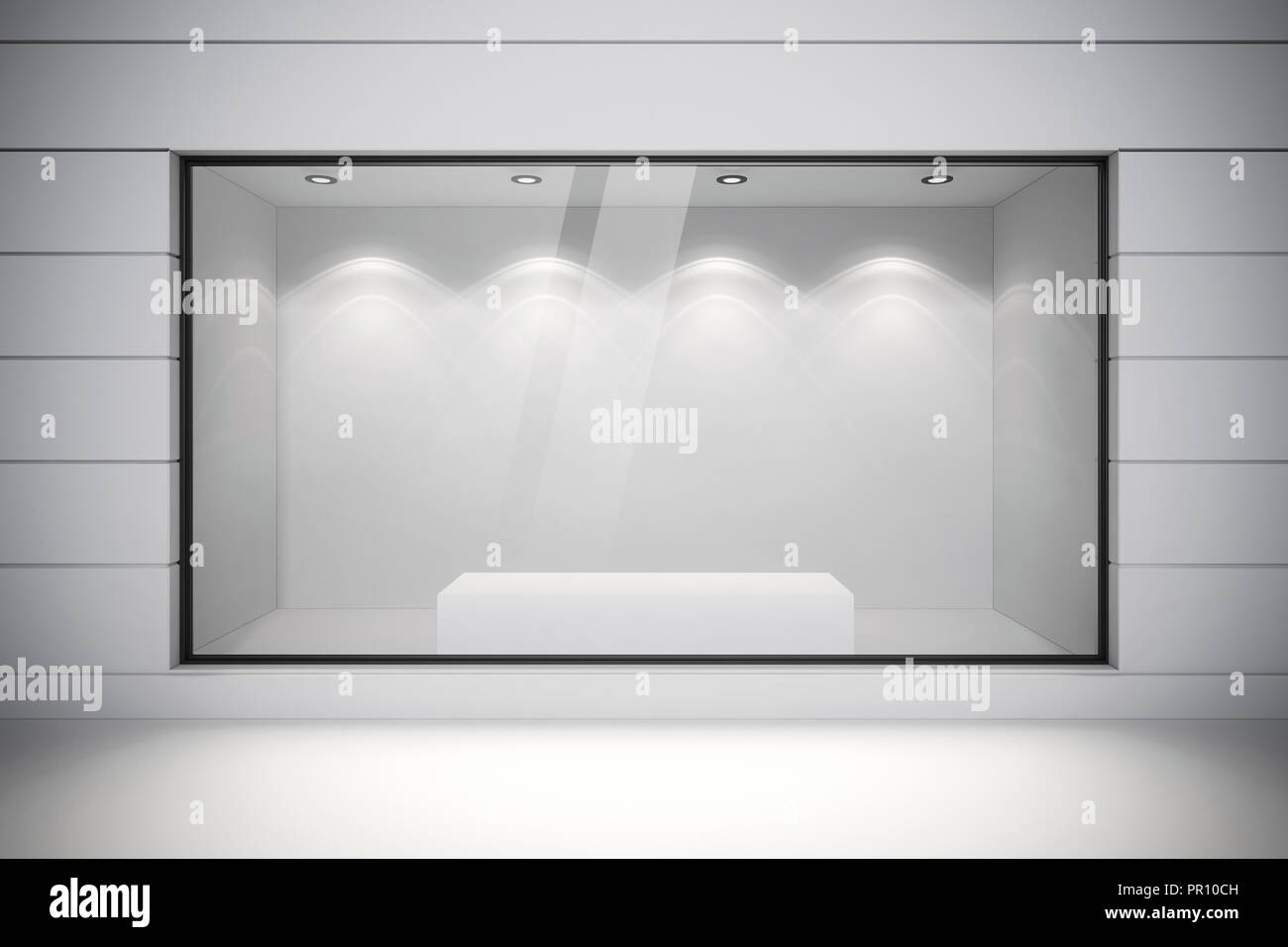 3d store front with big windows Stock Photo - Alamy