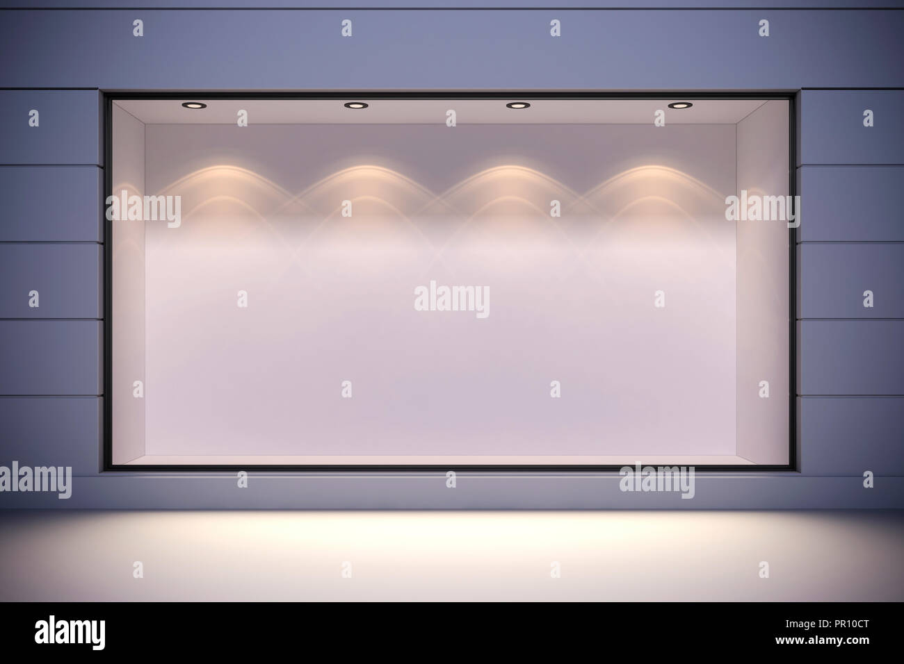 3d store front with big windows Stock Photo - Alamy