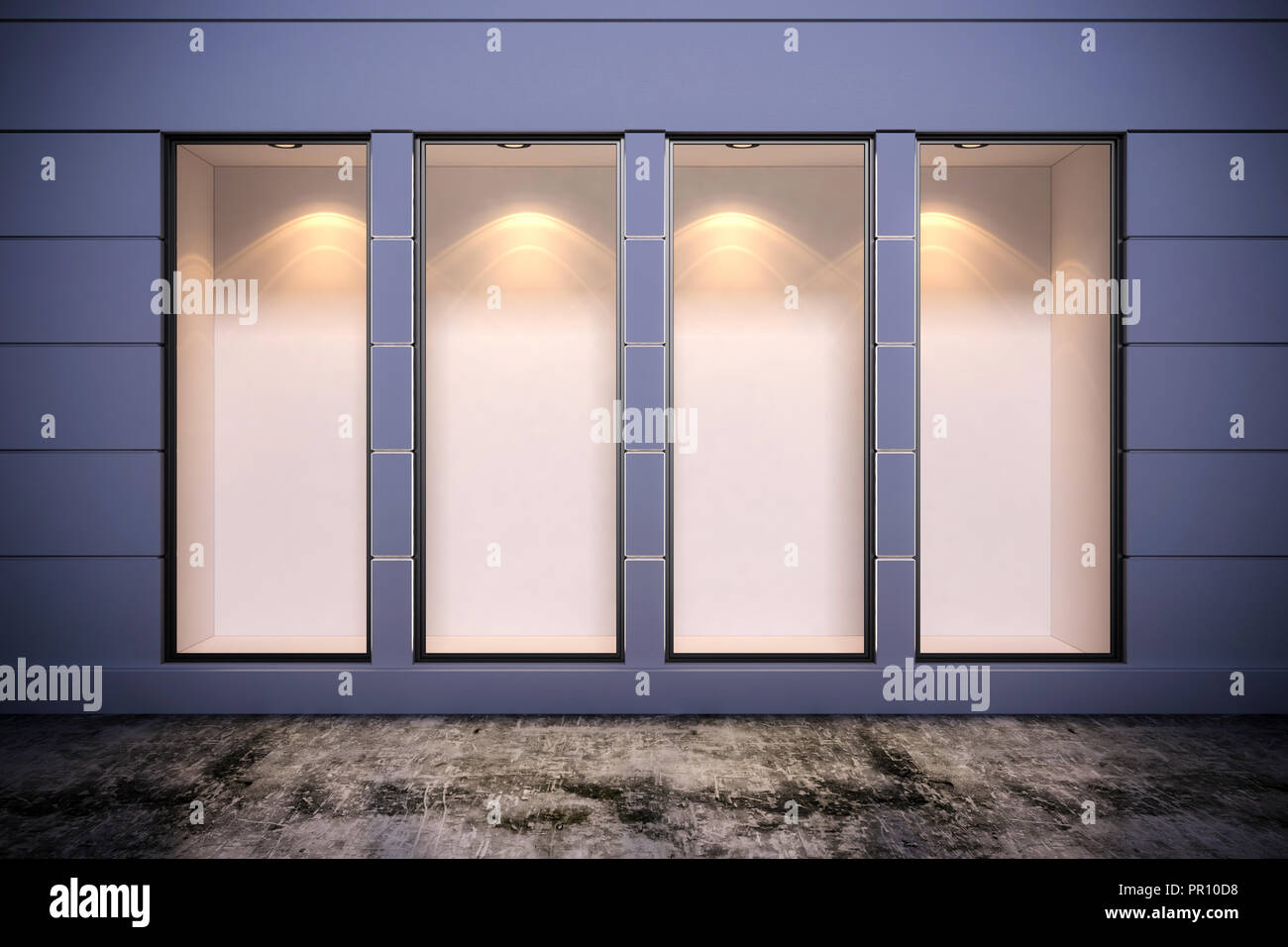 3d store front with big windows Stock Photo - Alamy