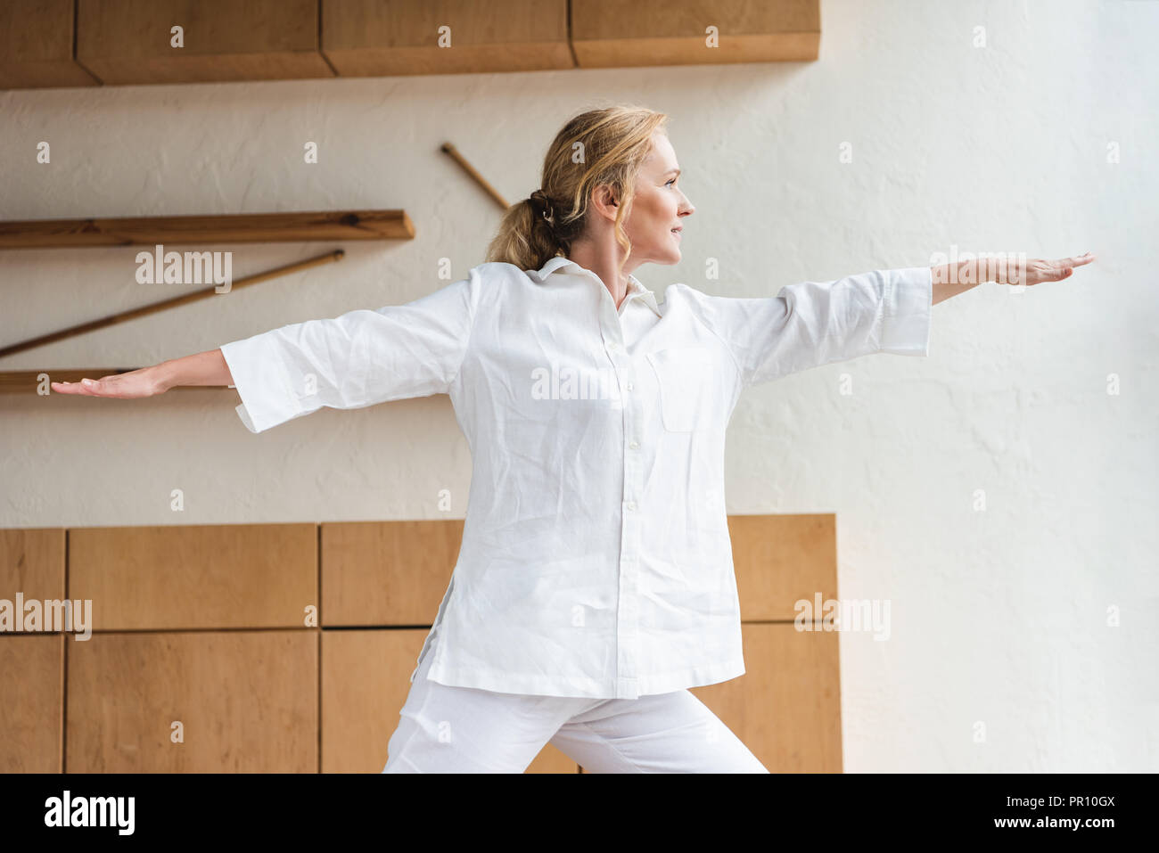 Adult sporty woman performing asana hi-res stock photography and images ...