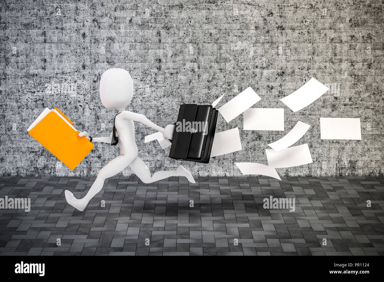 3d man businessman running, business metaphor Stock Photo - Alamy