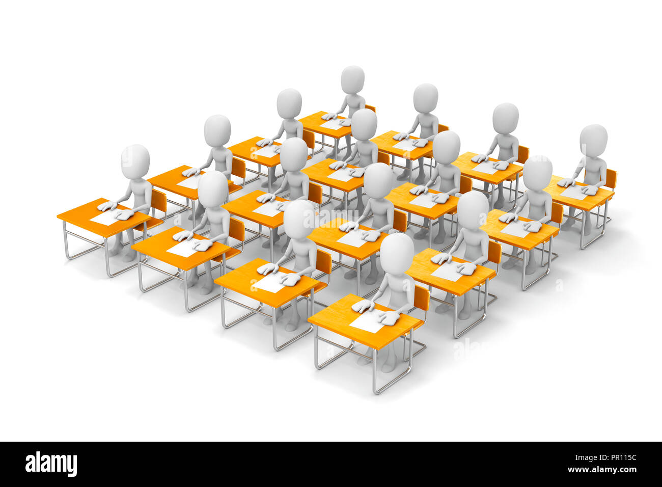 3d man student in classroom, on white background Stock Photo - Alamy