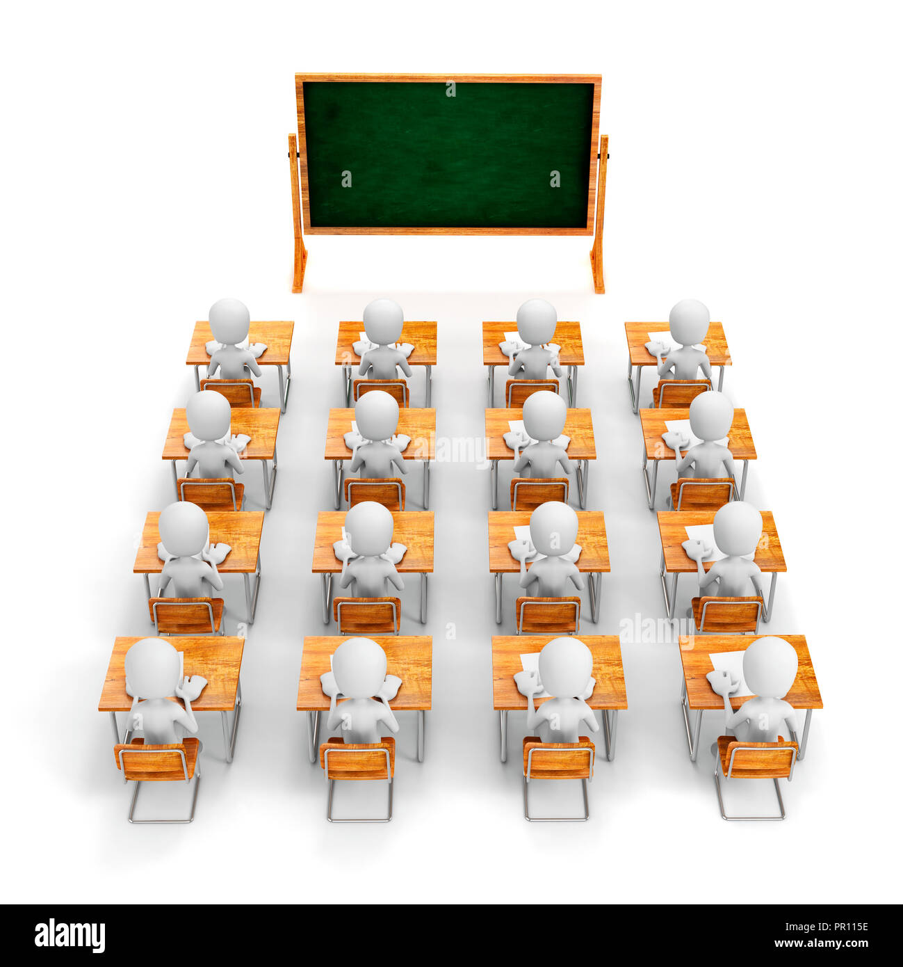 3d man student in classroom, on white background Stock Photo - Alamy