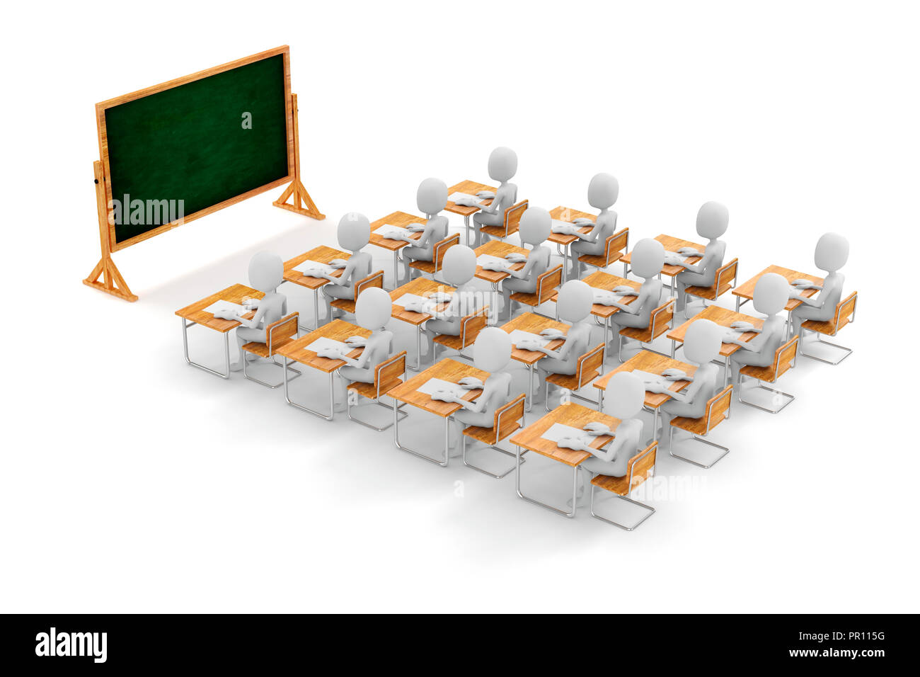 3d man student in classroom, on white background Stock Photo - Alamy