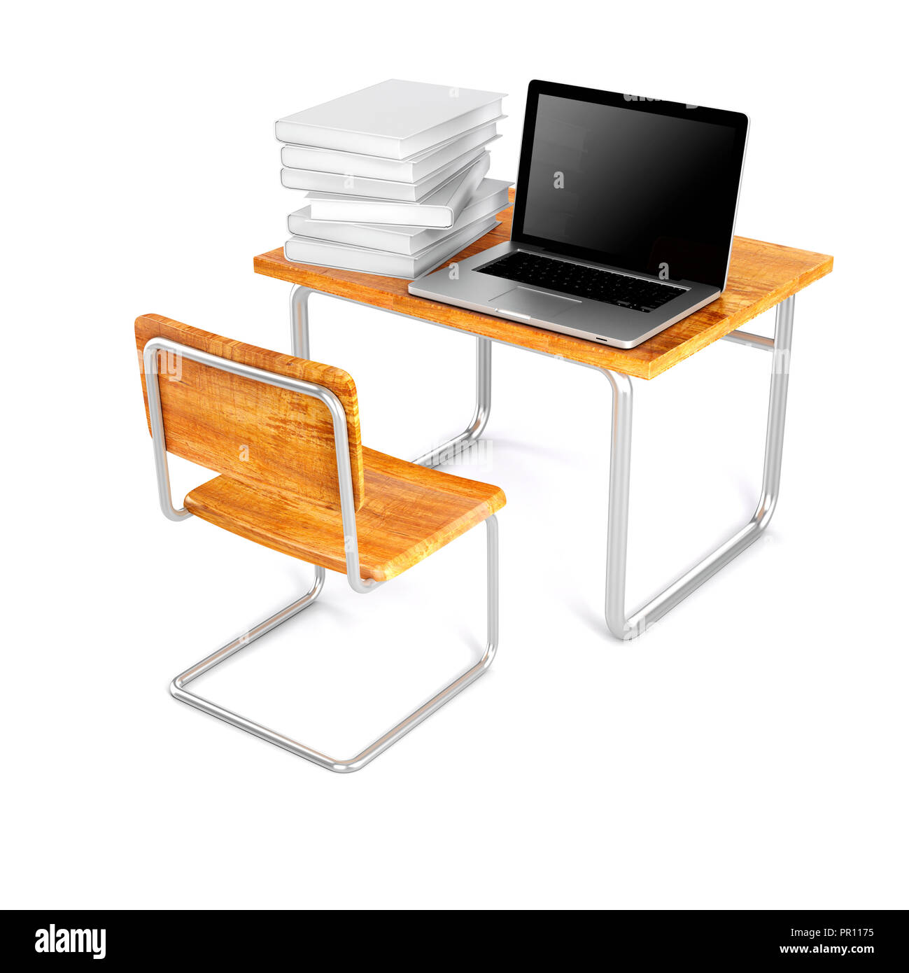 Modern school desk laptop Cut Out Stock Images & Pictures - Alamy