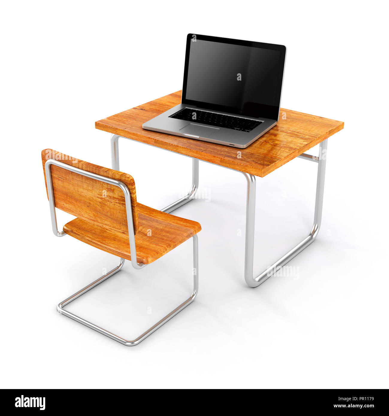 Modern school desk laptop Cut Out Stock Images & Pictures - Alamy