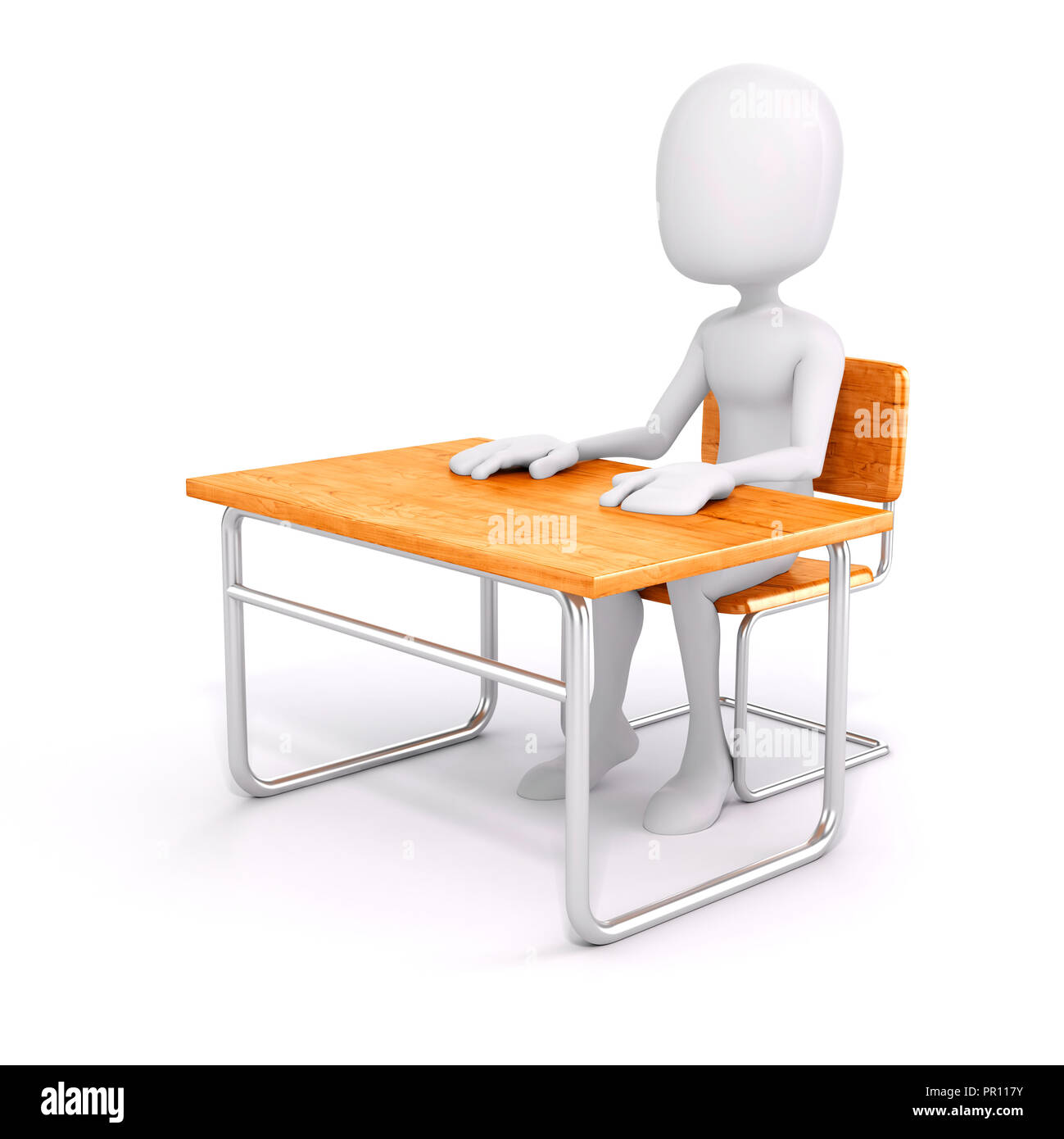 3d man in classroom, on white background Stock Photo - Alamy
