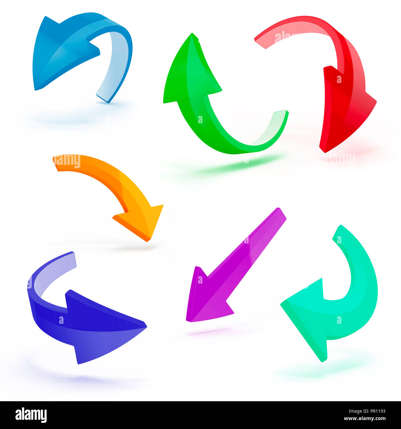 3d arrows on white background Stock Photo - Alamy