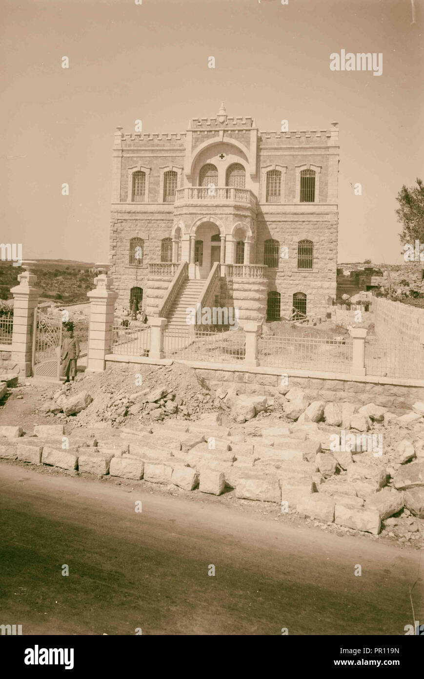 Jerusalem British homes, embassy 1898, Israel Stock Photo - Alamy