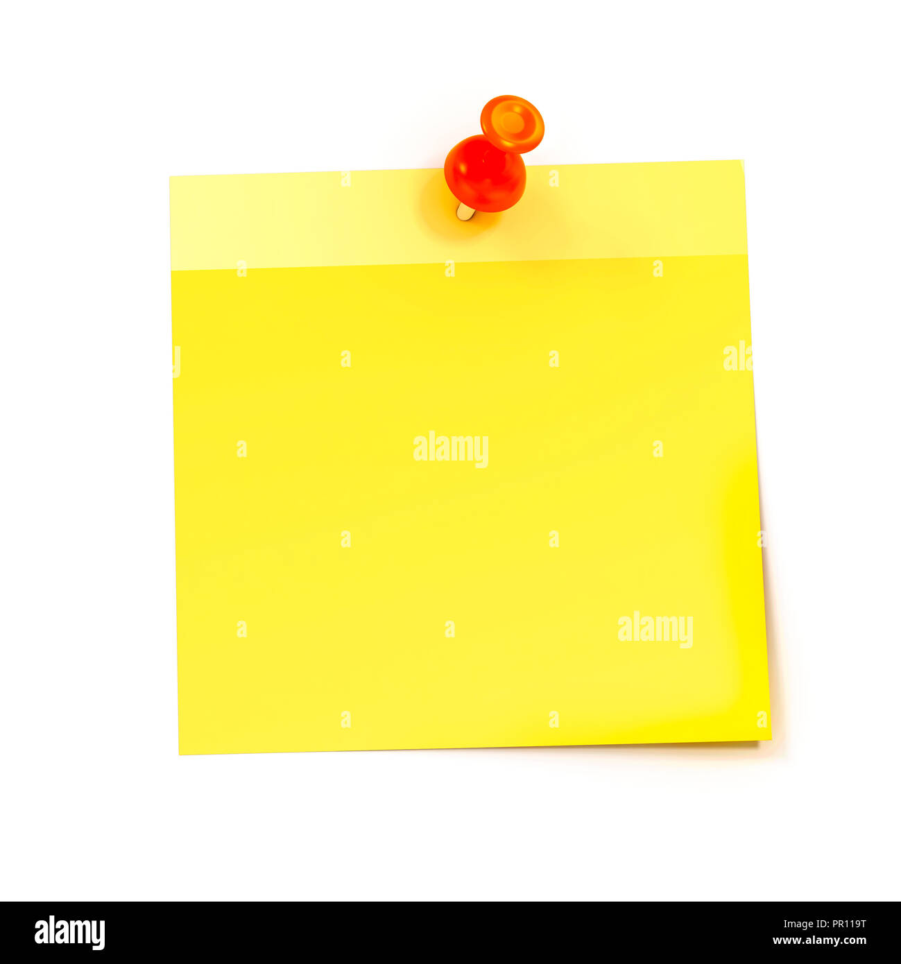 3d yellow sticky note on white background Stock Photo - Alamy