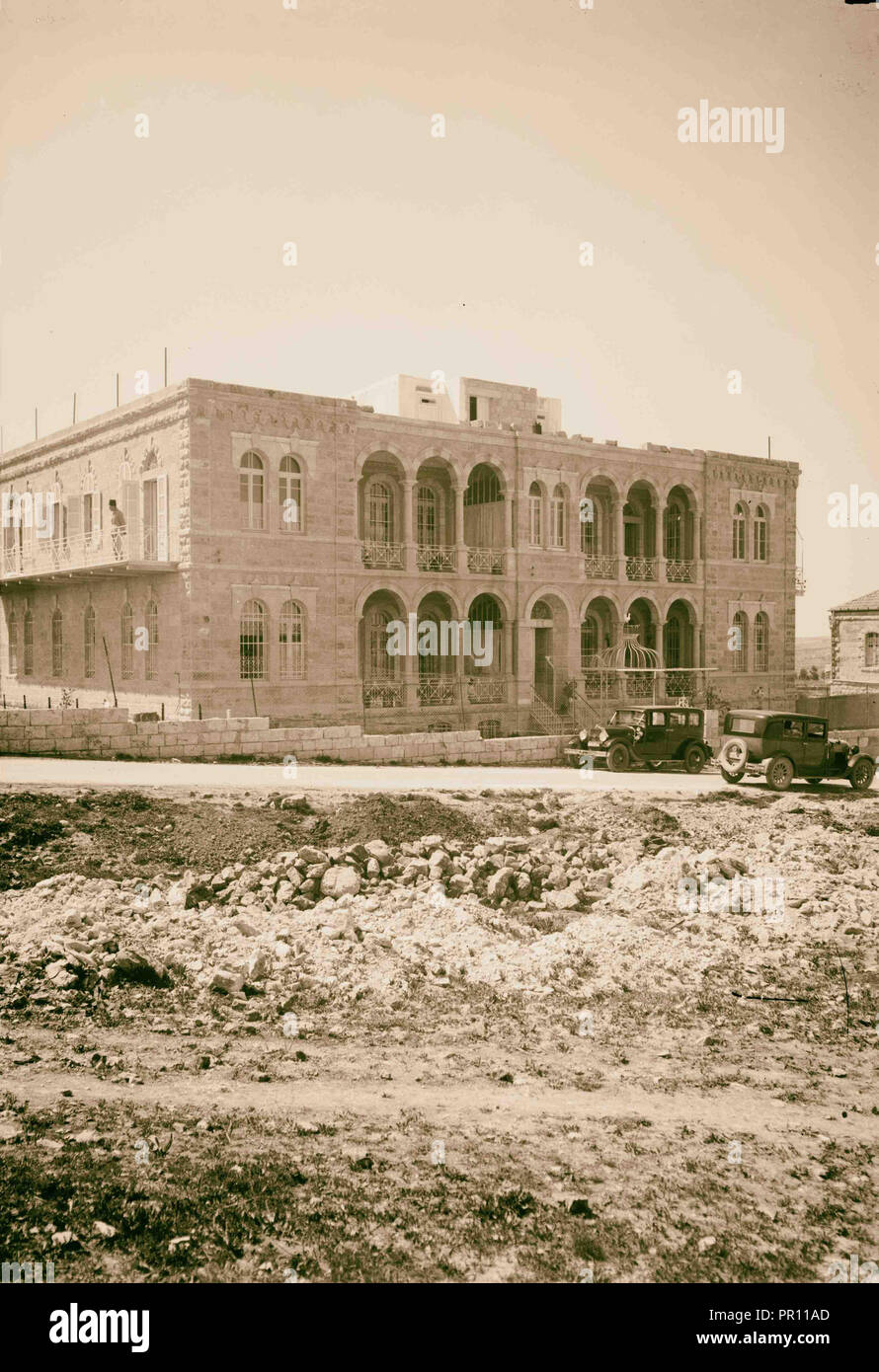 Jerusalem British homes, embassy 1898, Israel Stock Photo - Alamy