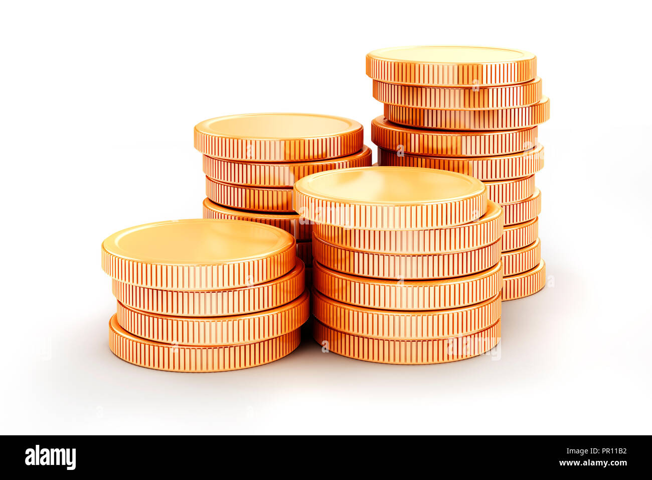 3d render golden coins Cut Out Stock Images & Pictures - Alamy