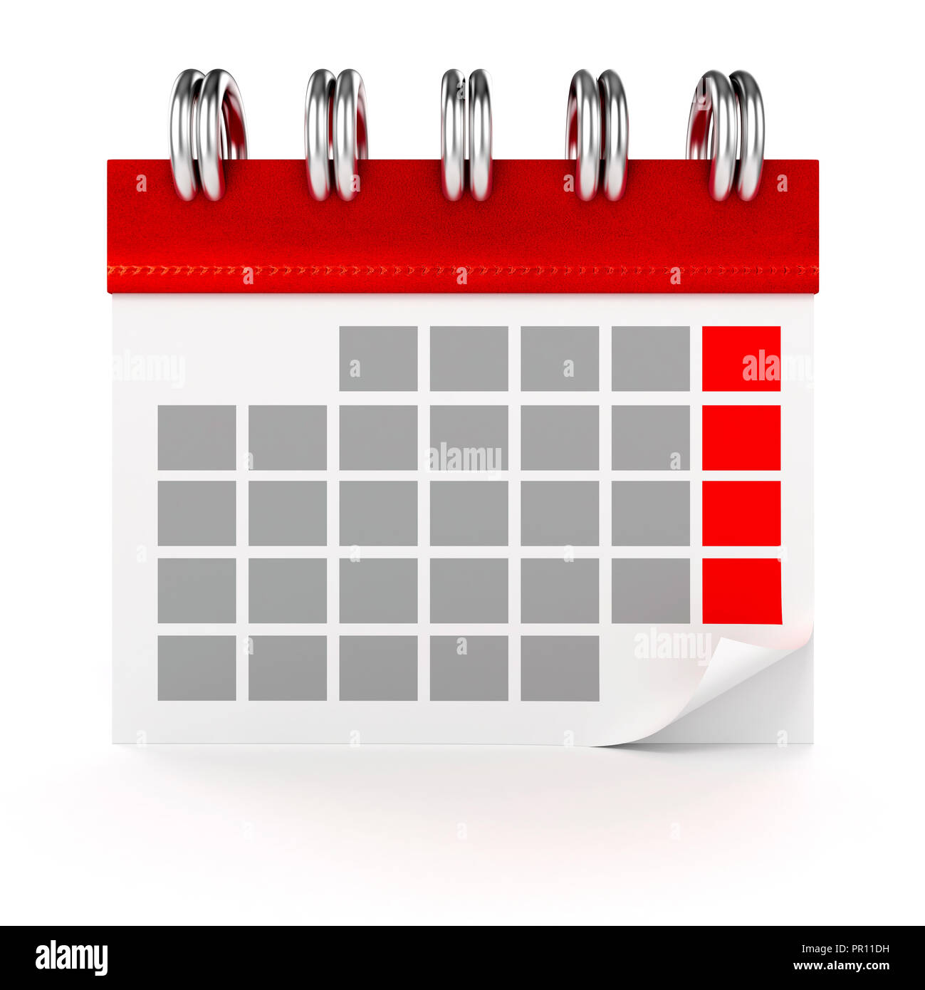 3d calendar on white background Stock Photo - Alamy