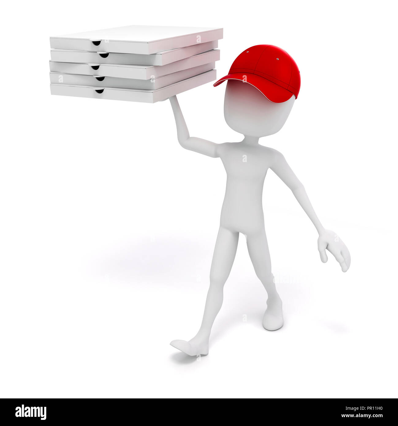 3d man, pizza delivery Stock Photo - Alamy