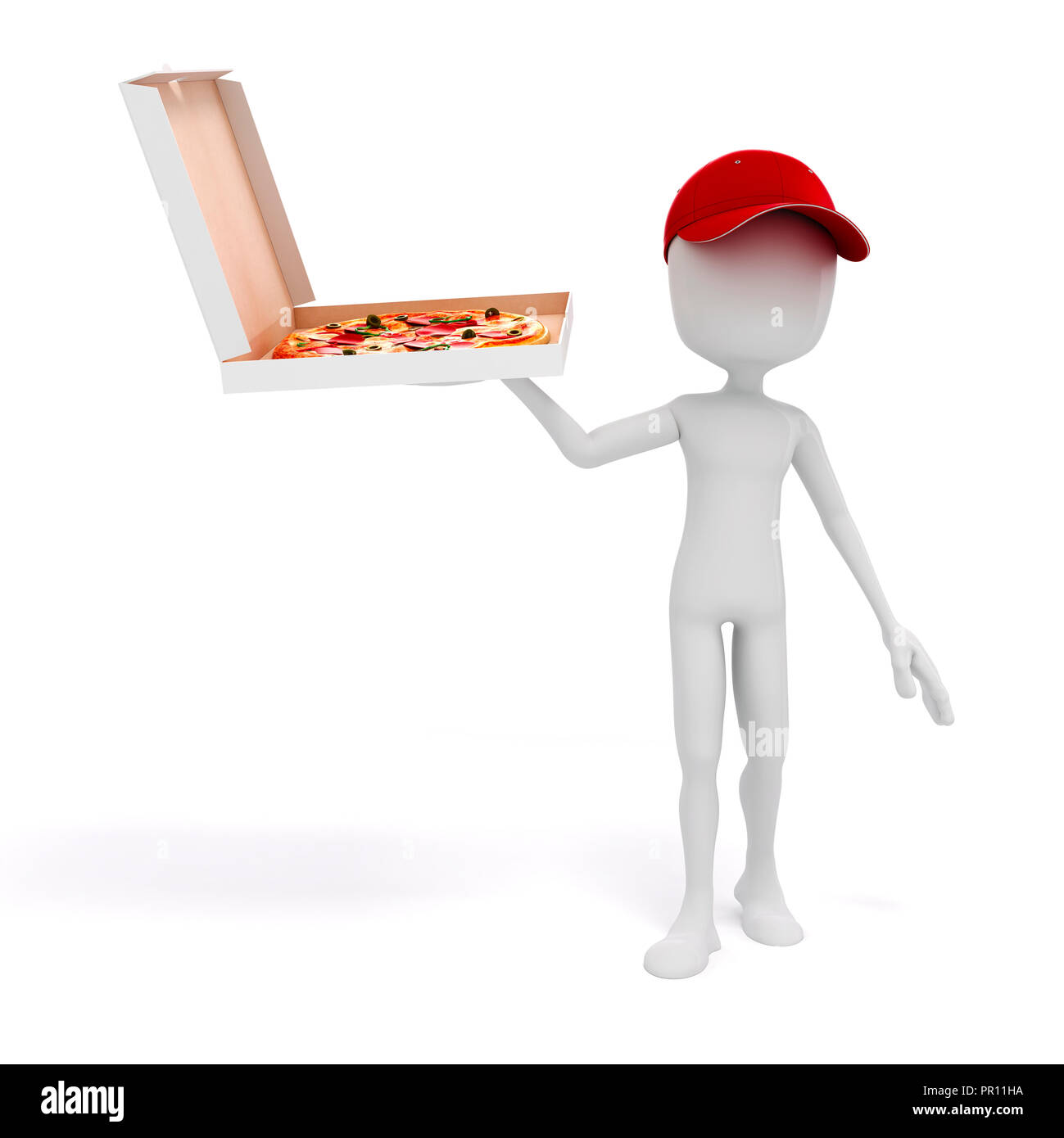3d man, pizza delivery Stock Photo - Alamy