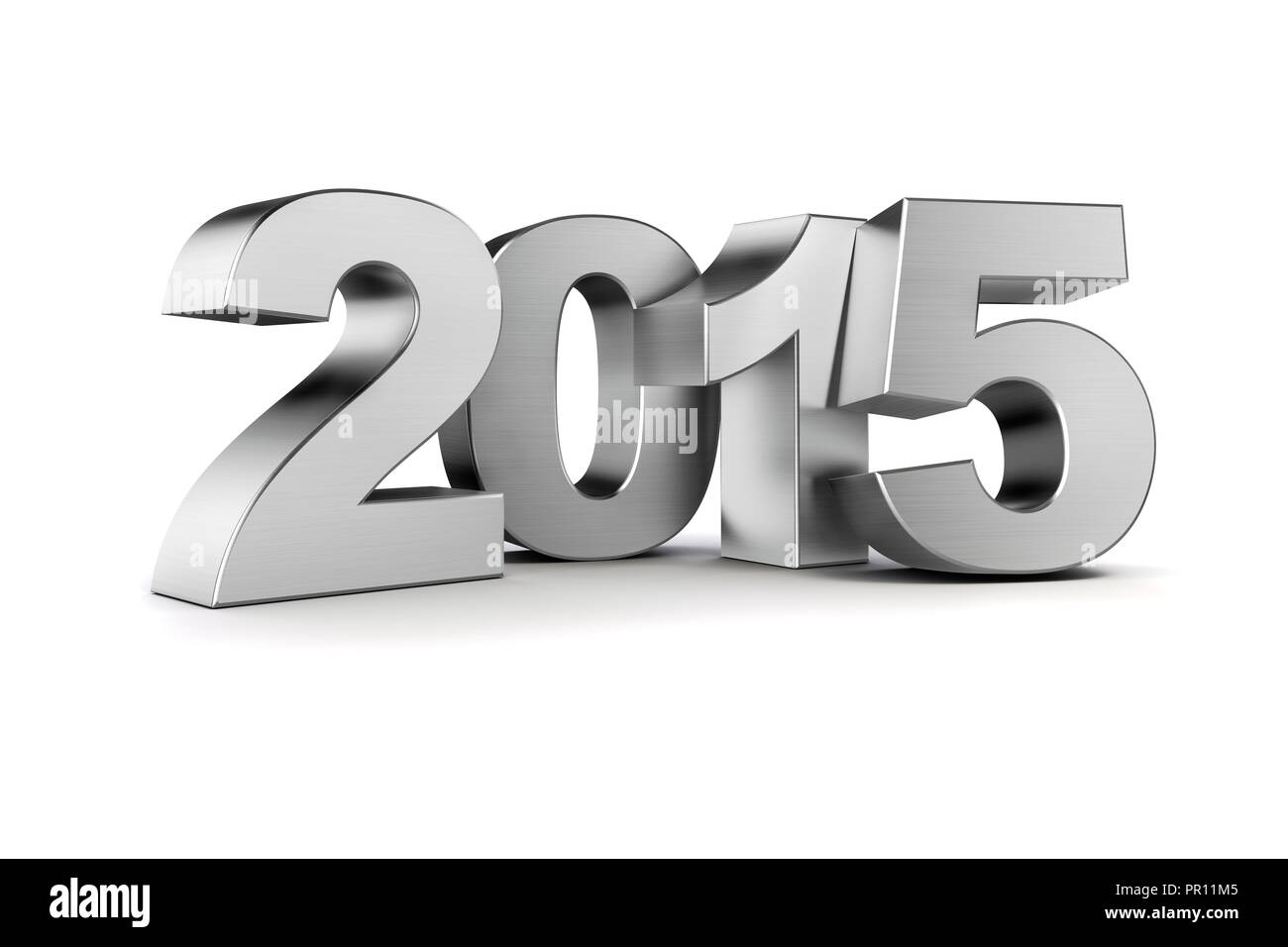 3d - silver 2015 text on white background Stock Photo - Alamy