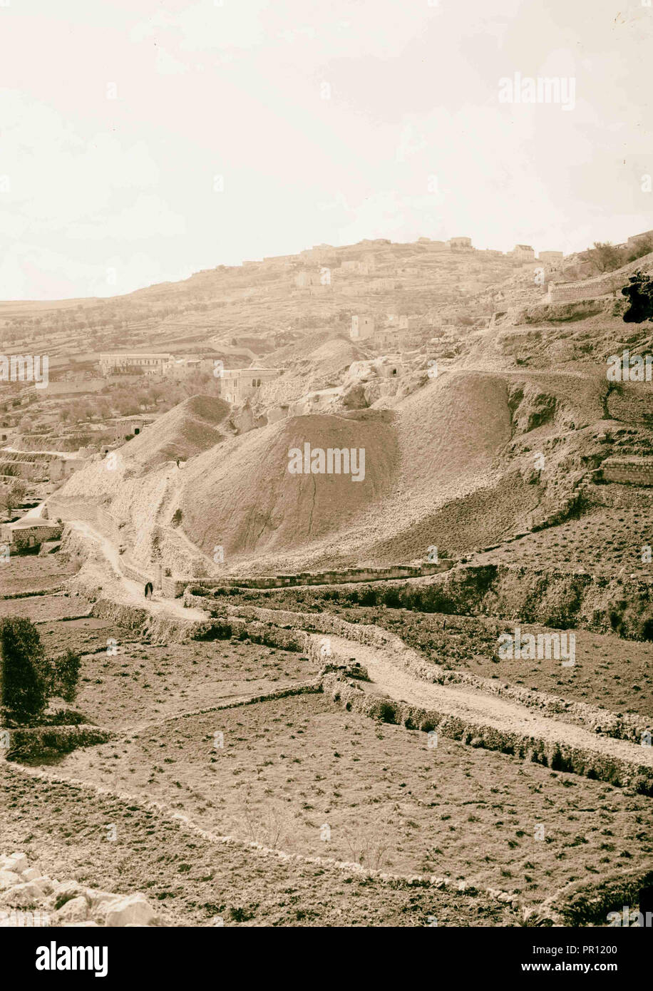Excavations on Ophel. Site of the excavations. 1900, Jerusalem, Israel ...