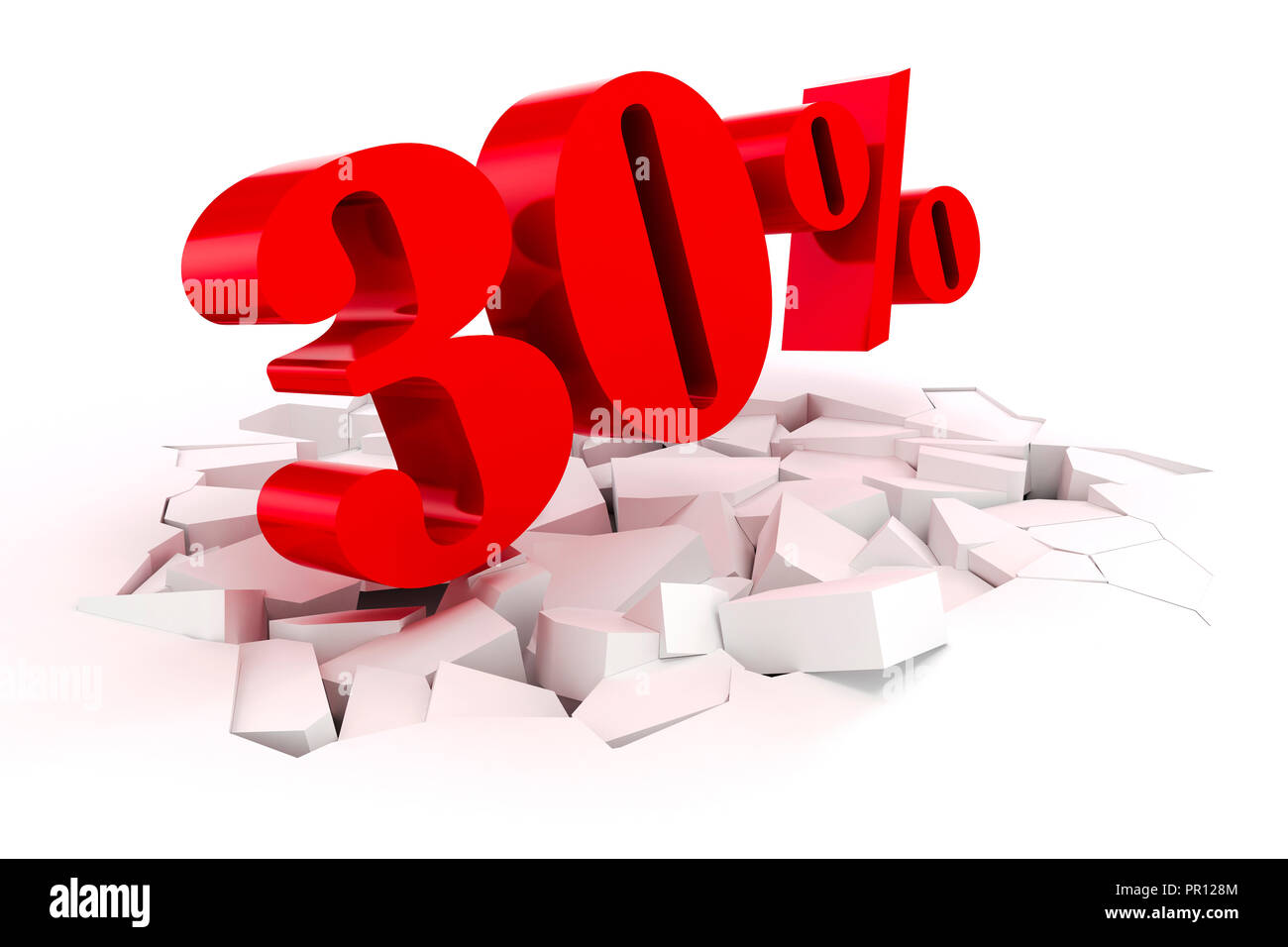 3d red percent discount on white Stock Photo - Alamy