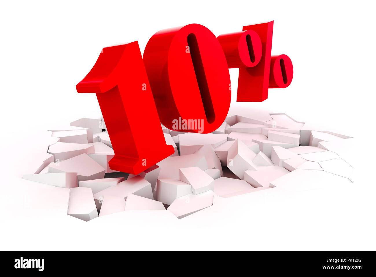 3d red percent discount on white Stock Photo - Alamy