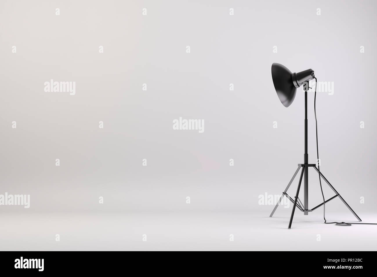 3d studio setup with lights and white background Stock Photo - Alamy