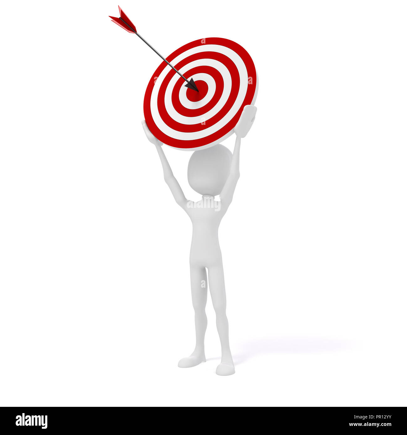 3d man with target and arrows Stock Photo - Alamy